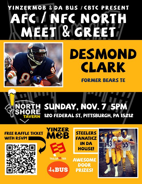 Tailgreeter - Dez Clark - Steelers/Bears Meet & Greet