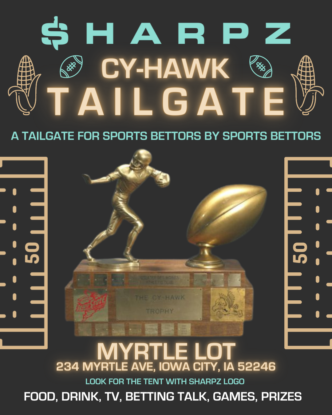 Tailgreeter - SHARPZ - IOWA vs. IOWA STATE - CYHAWK TAILGATE