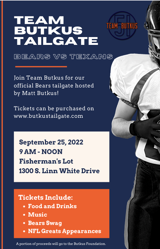 Tailgreeter - Texans versus Bears - Team Butkus Tailgate (Ft. Hall of ...
