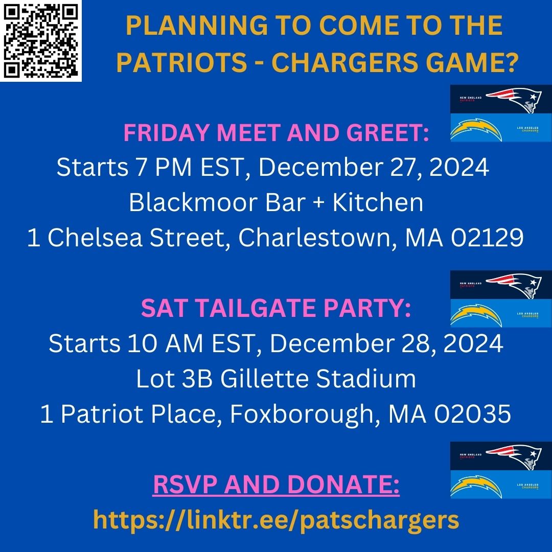 Tailgreeter - Chargers - Patriots Tailgate Party at Gillette