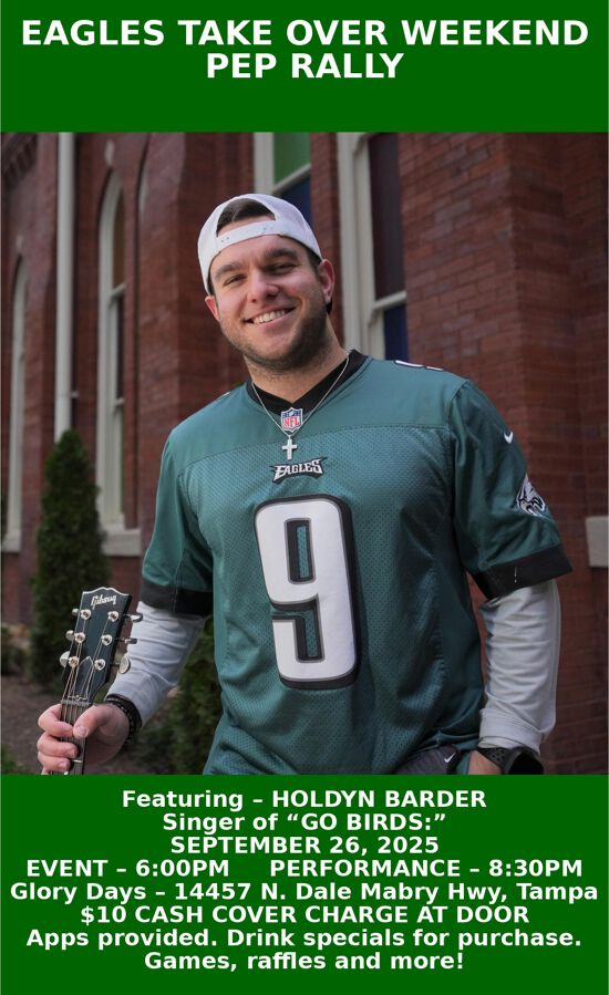 Tailgreeter - EAGLES TAKEOVER WEEKEND PEP RALLY W/ HOLDYN BARDER