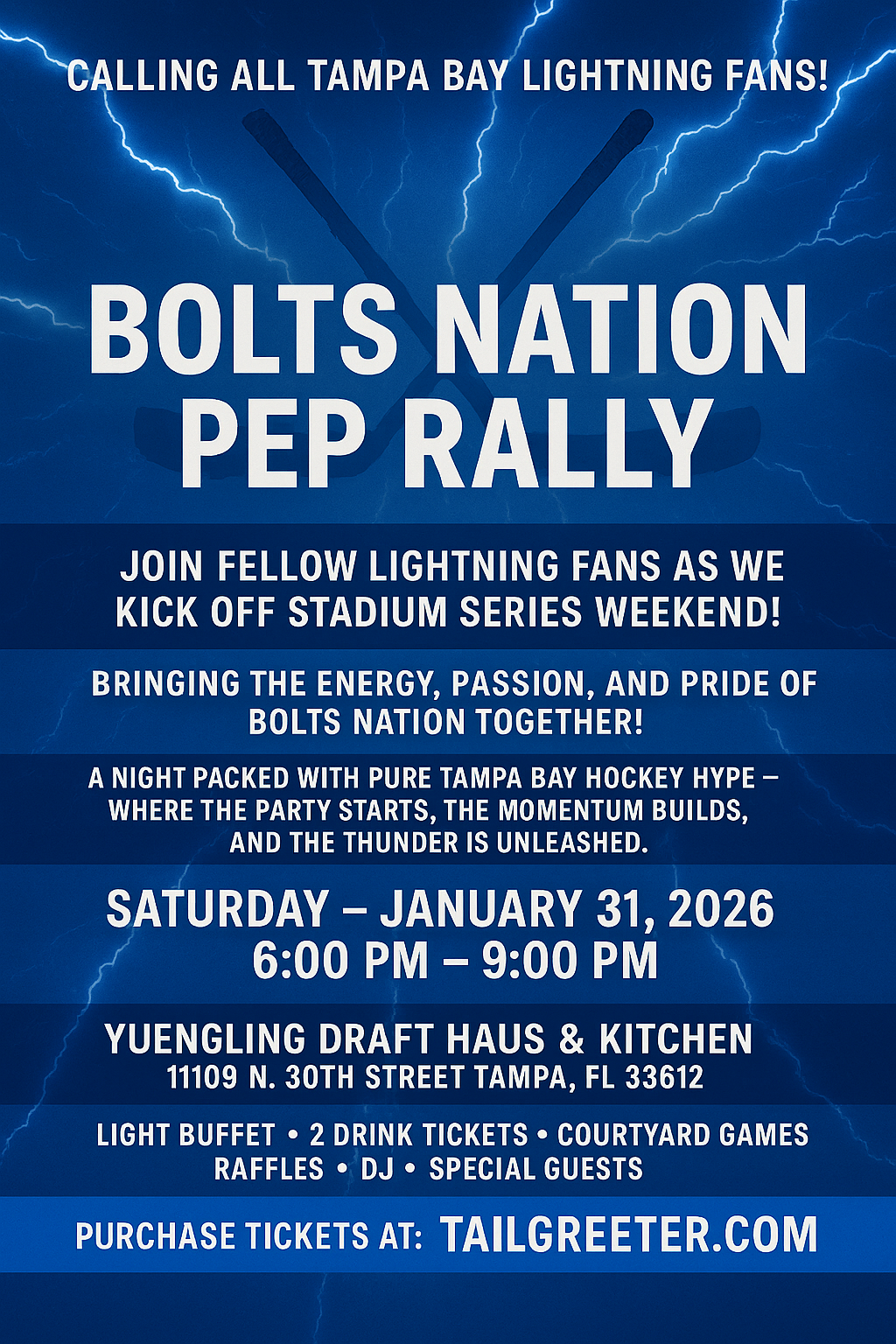 Tailgreeter - Tampa Bay Lightning Stadium Series Pep Rally